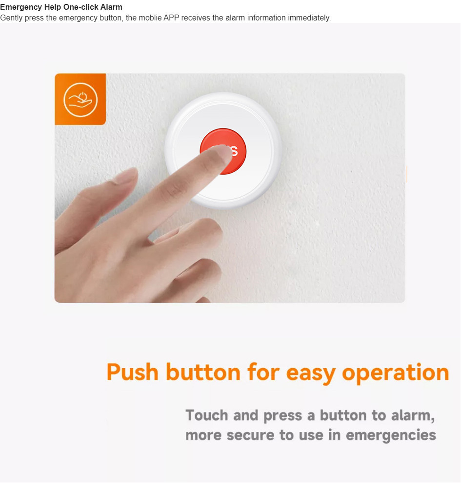 Tuya ZigBee Mini SOS Panic Button Wireless Emergency Personal Alarm for Home Security System ...