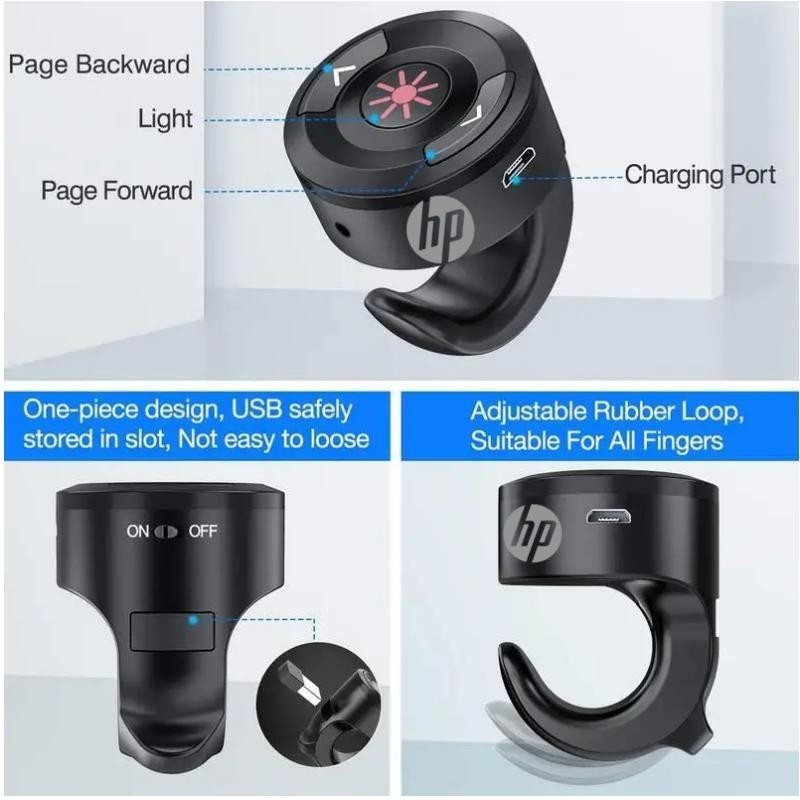 HP Finger Ring Remote USB Red Light Pointer Presentation Remote ...