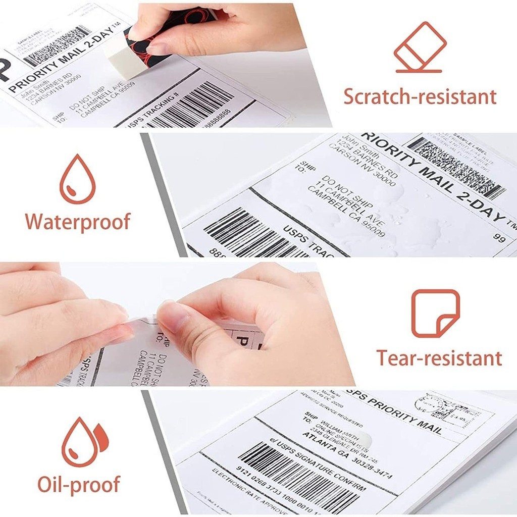 2000pcs King Thermal Sticker A6 Paper Roll Fold Stack Airway Bill ...