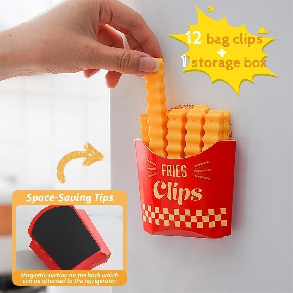 Sealing Clip Refrigerator French Fries Sticker Magnetic Clip Snack ...