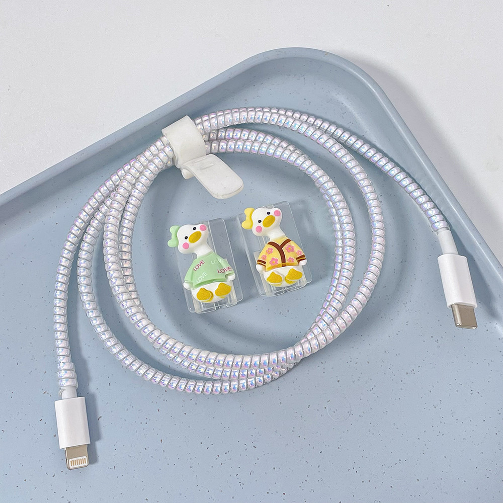 Cute Cartoon Bear Cable Protector USB Charger Protector Cable Organizer ...