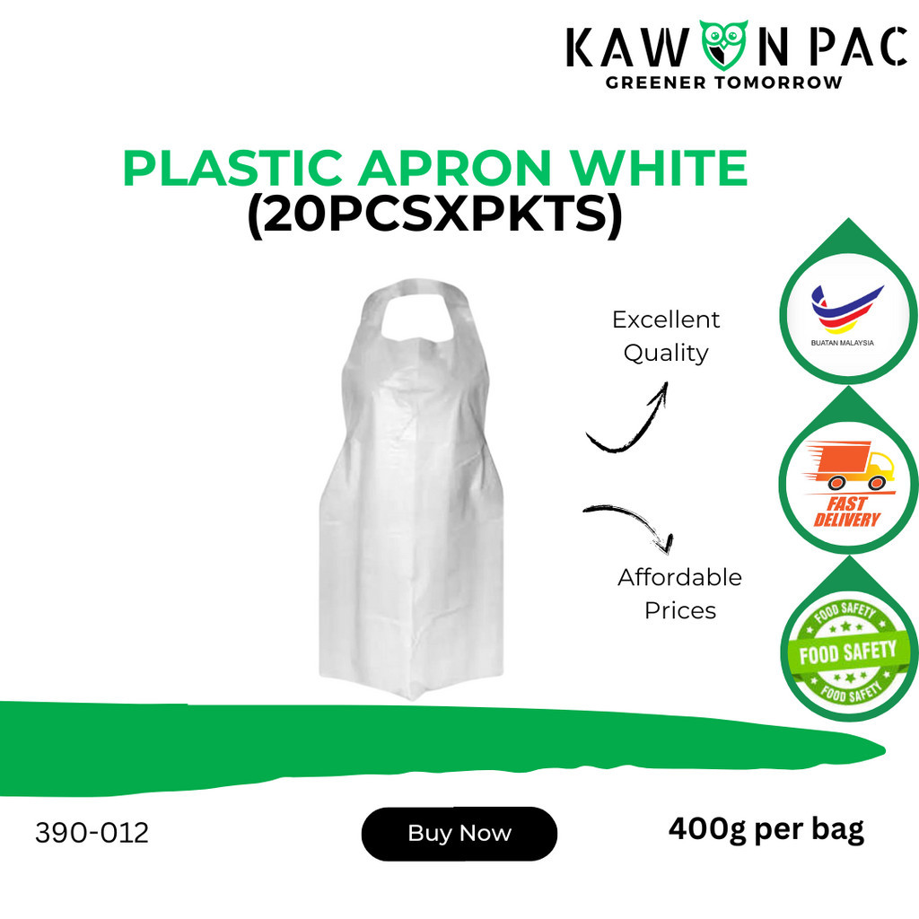 PLASTIC APRON WHITE (20PCS X 1PKTS) | Shopee Malaysia