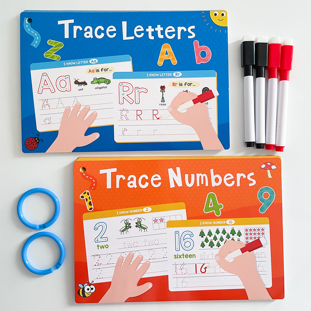 Dry Erase ABC Alphabet and Number Flash Cards Write & Wipe Tracing ...