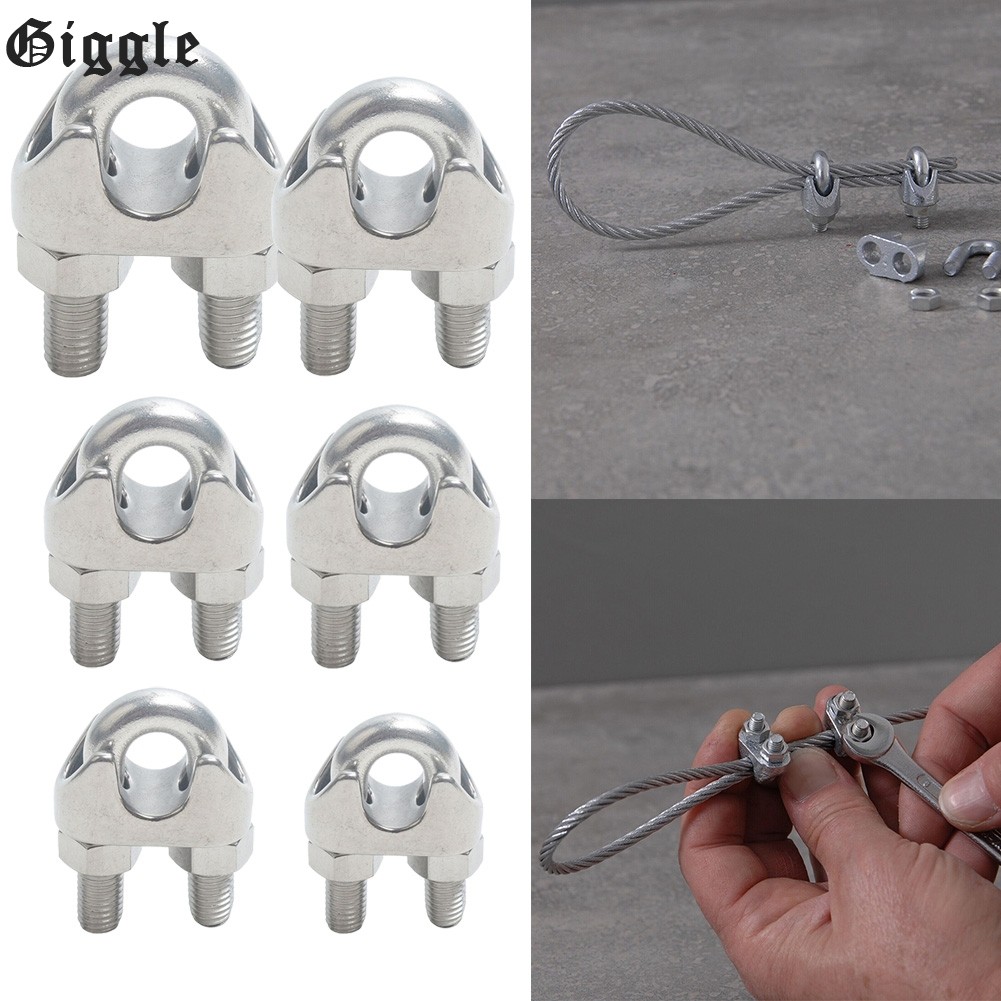 【GIG】Stainless Steel Wire Rope Clamp Simplex Rope2-8mm U-shaped head ...