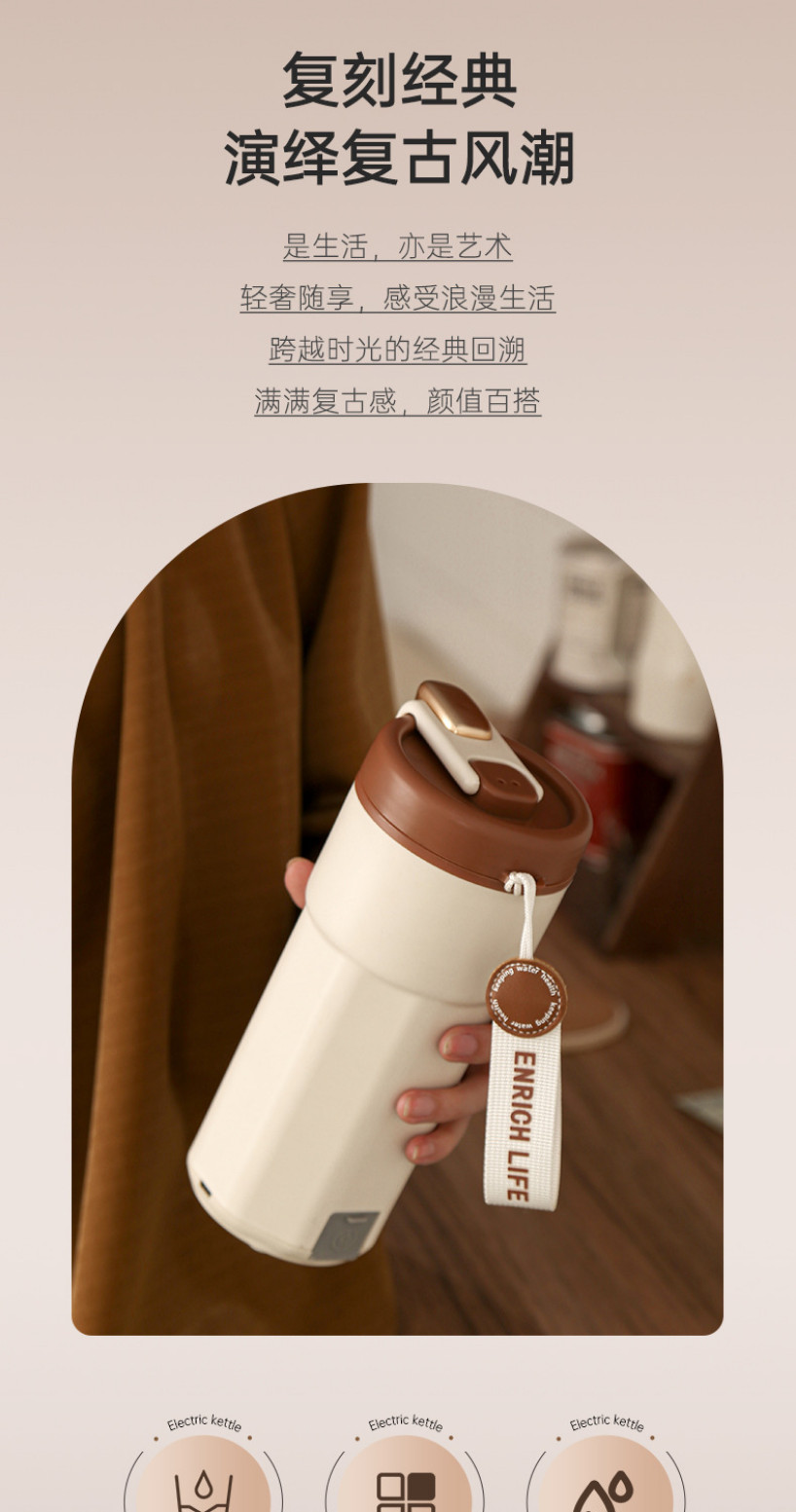500ML Portable Electric Kettle 220V/36V Dual Voltage Travel Mini ...