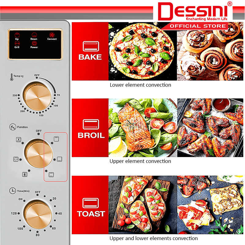 DESSINI ITALY 100L Electric Rotisserie Oven Convection Hot Air Fryer ...