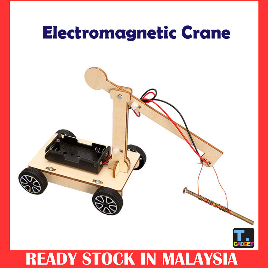DIY Wooden Electric Electromagnet Crane Science Experiment Model ...
