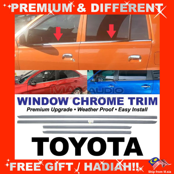Window Chrome Trim TOYOTA VIOS WISH INNOVA ESTIMA VELLFIRE AVANZA Car ...