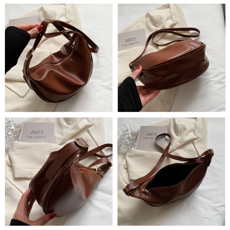 LABER LEE Women Dumpling Shoulder Bag Korean Half Moon PU Leather ...