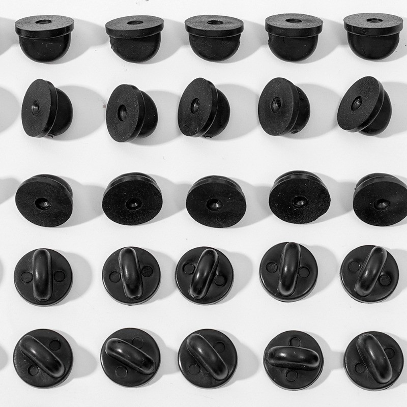 50 Pcs Black PVC Rubber Pin Backs - Butterfly Clutch Tie Tack Lapel ...