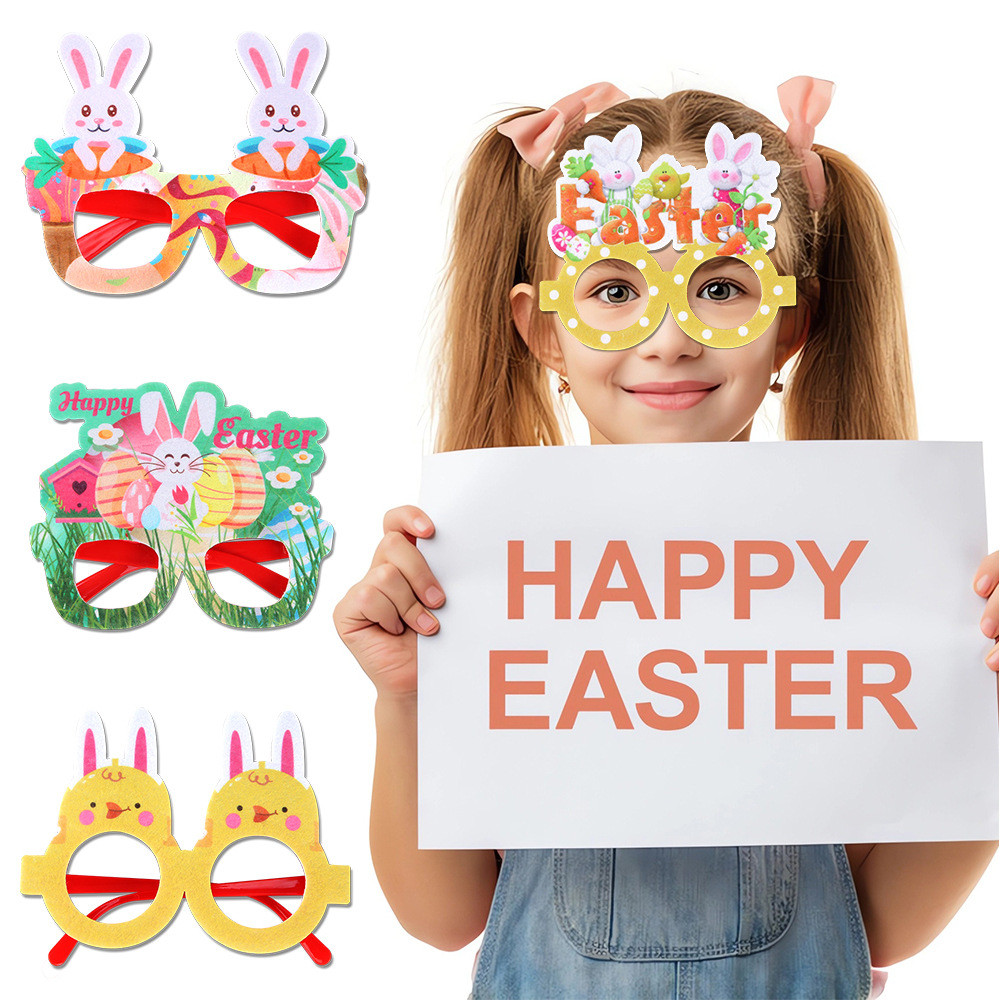 Easter Glasses Cartoon Colorful Bunny Egg Chick Eyeglasses Frame Adult ...