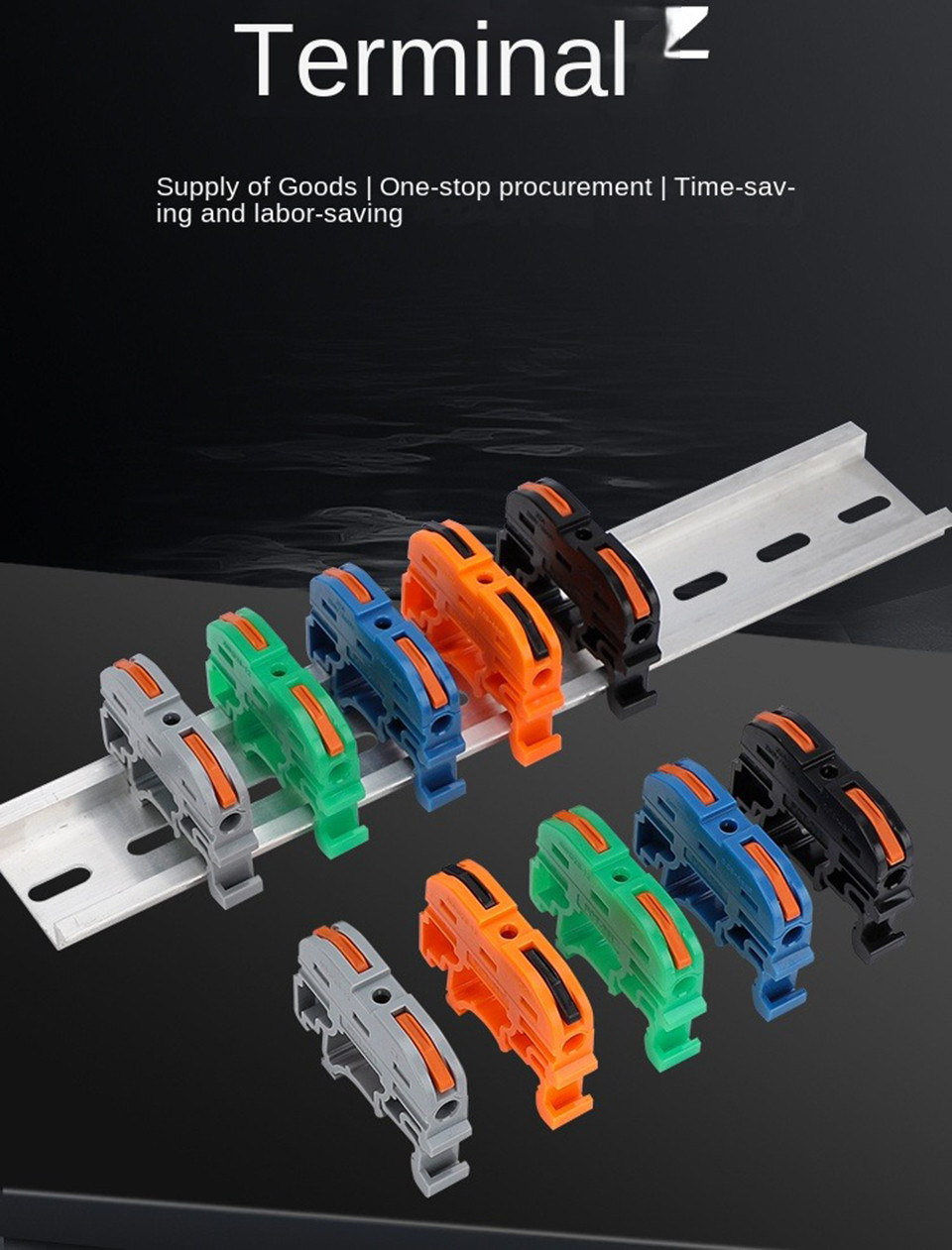 Din Rail Terminal Block Wire Connector 211 Quick combination type ...