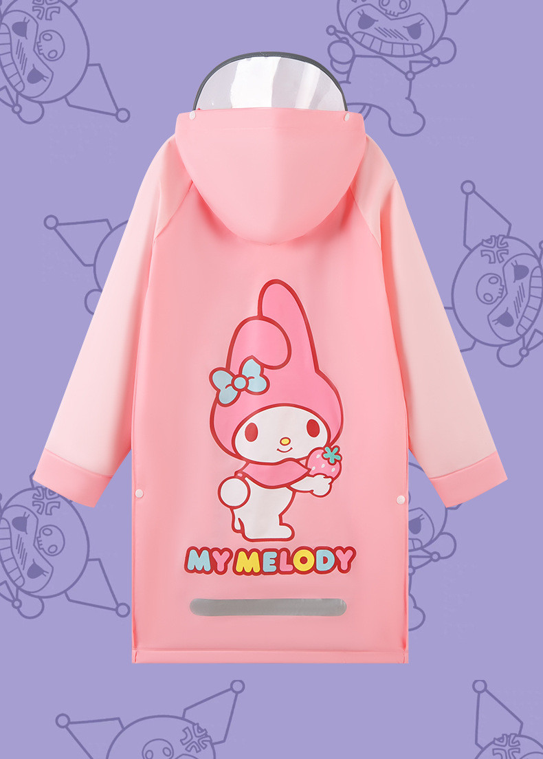 Sanrio Four Seasons Children Kuromi Cartoon Raincoat Kindergarten Girls Poncho Student Melody ...