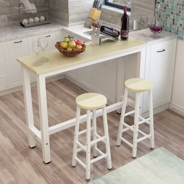 Stylish Set (1 TABLE + 2 BAR Stools) Dining Table Kitchen Bar Meja ...