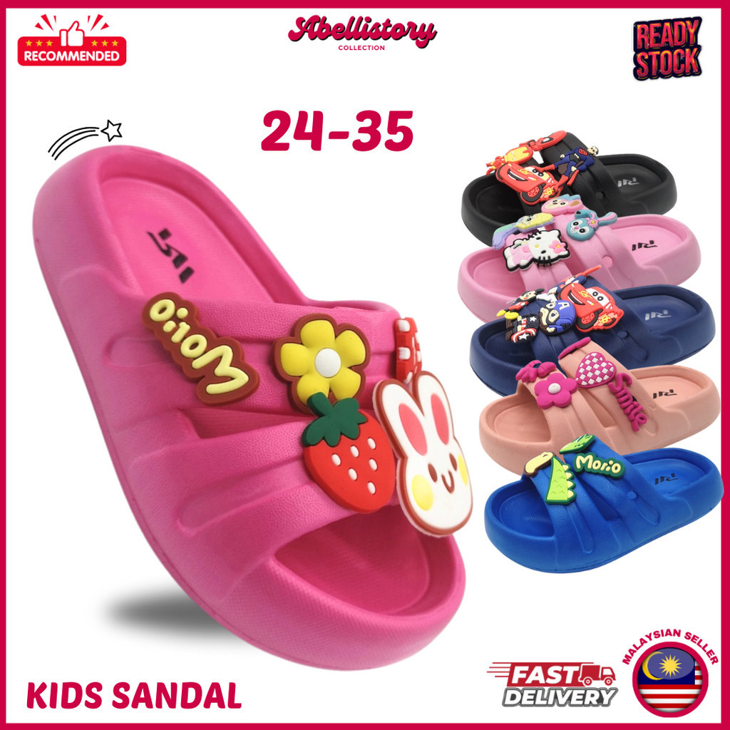 [ABELLISTORY] Kids Cartoon Slipper Sandal Shoes Dinosaur Stella Selipar ...