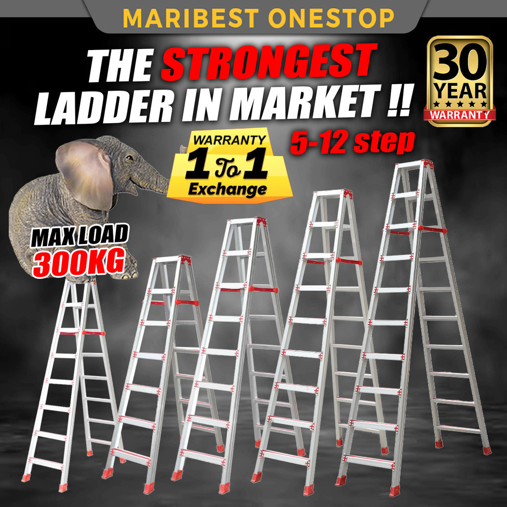 5-12 Step Ladderman Commercial Use Heavy Duty Aluminium Double Sided ...