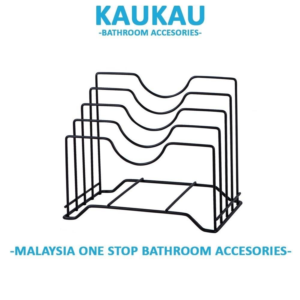 KAUKAU Simple Iron 4-Layer Pot Lid Rack Multi-Layer Storage Rack Bold ...
