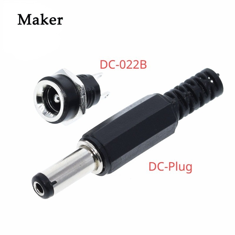 10Pcs DC Power Connector Pin Female Plug Jack + Male Plug Jack Socket ...