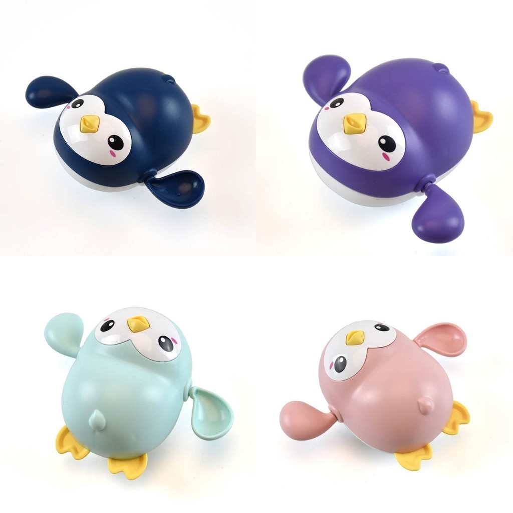 Wind-up Chain Exciting Penguin Bathing Toy For Babies Swim Dual Arm ...