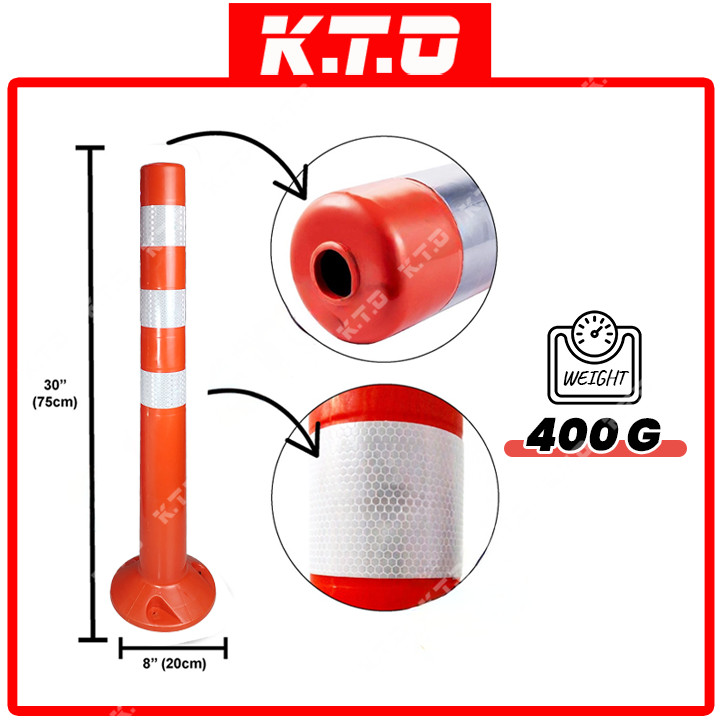 750MM / 75CM TPE Safety Post Warning Posts Reflective Traffic Pole ...