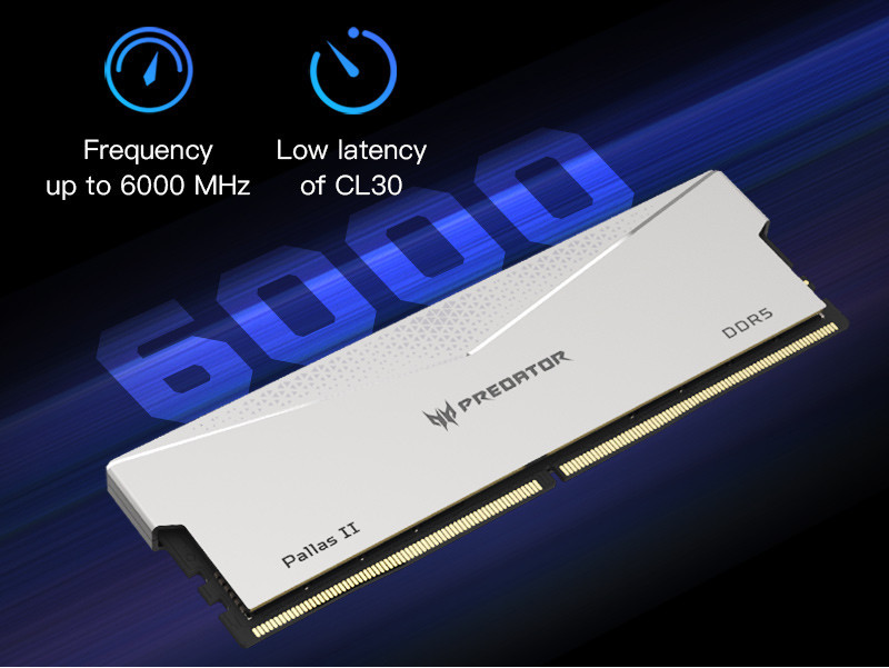 Predator PALLAS II DDR5 32GB / 64GB (2x16GB) 6000MHZ BLACK SILVER Performance acer Desktop Ram ...