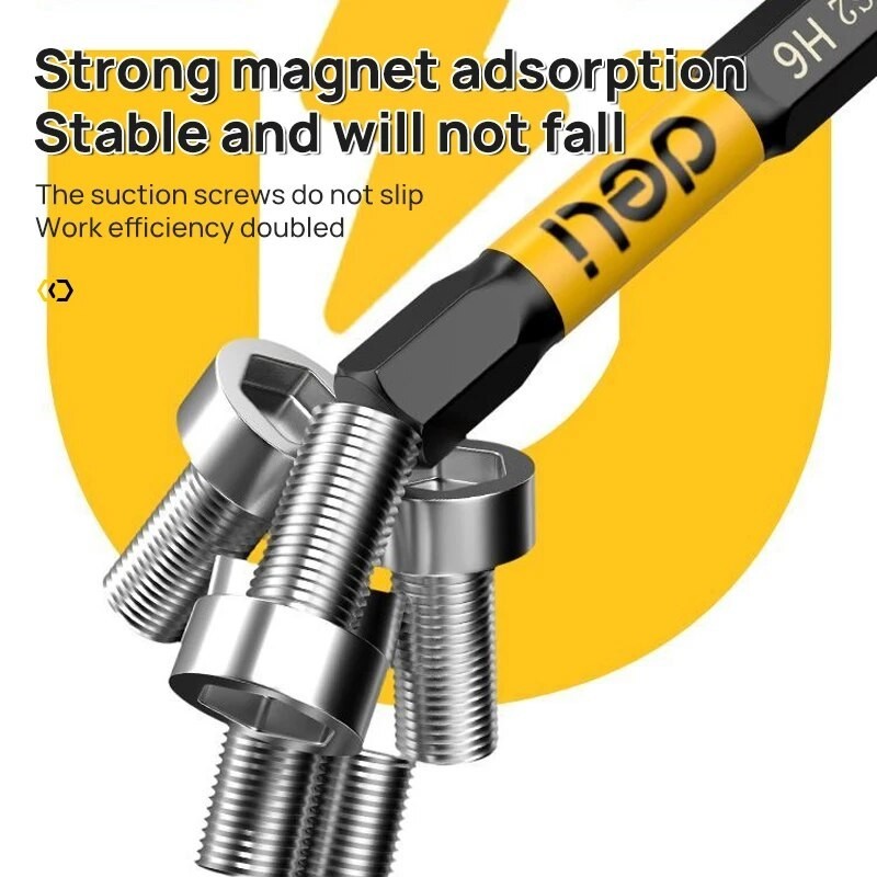 Deli Hex Shank Head Allen Wrench Screwdriver Socket Bit Metric Magnetic ...