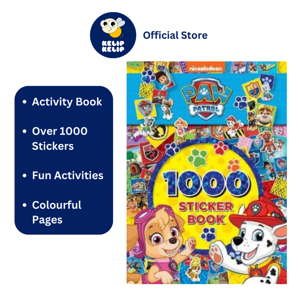 Paw Patrol 1000 Sticker & Activity Book For Kids With Fun Activities ...