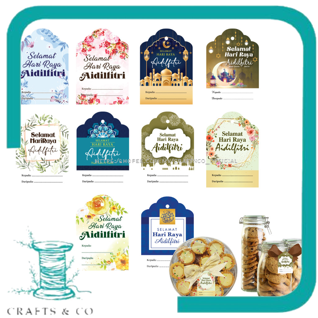 10PCS TAGGING CARD FOR HARI RAYA / HARI RAYA CARD GIFT / LABEL TAG HARI ...