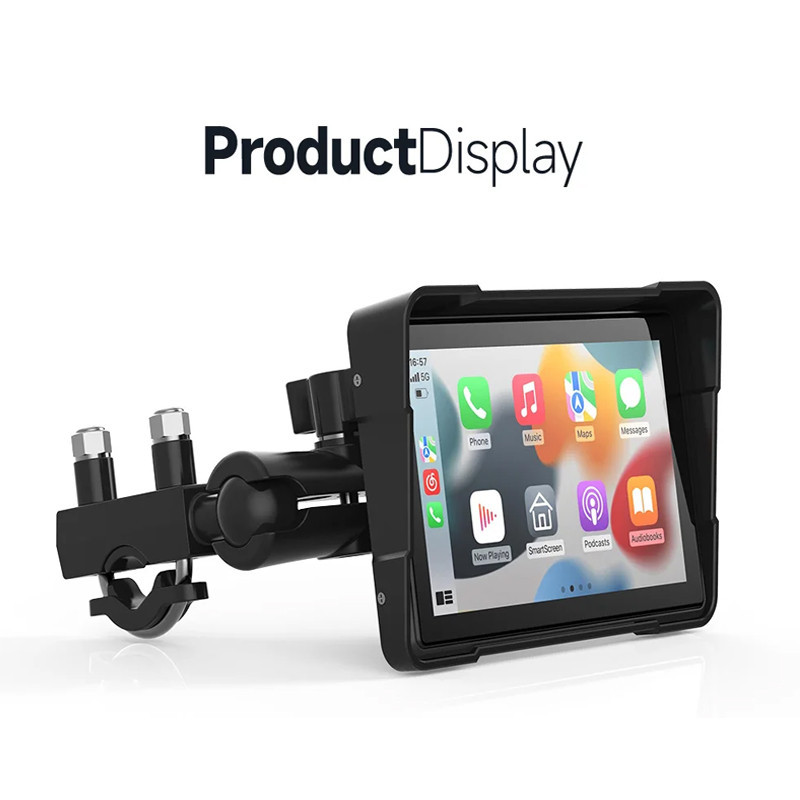 5 inch Motorcycle Touch Screen Monitor Wireless Apple Carplay Android ...