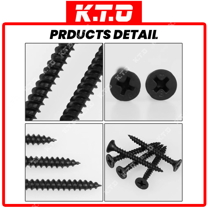 SEIKO 1 Box 6# Black Drywall Screw Shank Flat Head Dry Wall Screw (1KG ...