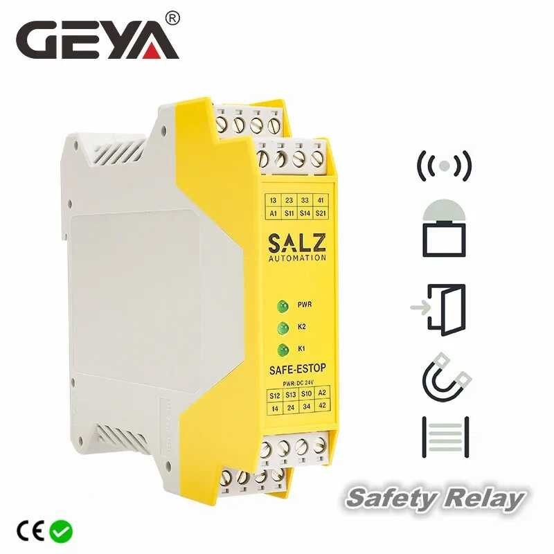 GEYA SAFE-ESTOP DC24V Grating Safety Relay E-Stop monitoring up to SIL3 ...