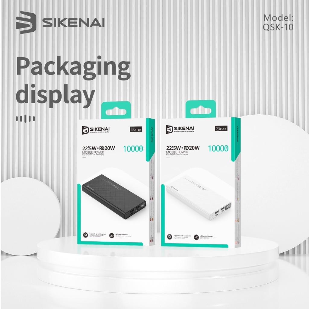 SIKENAI QSK-10 22.5W + PD20W 10000mAh Fast Charging 4-Port Powerbank ...