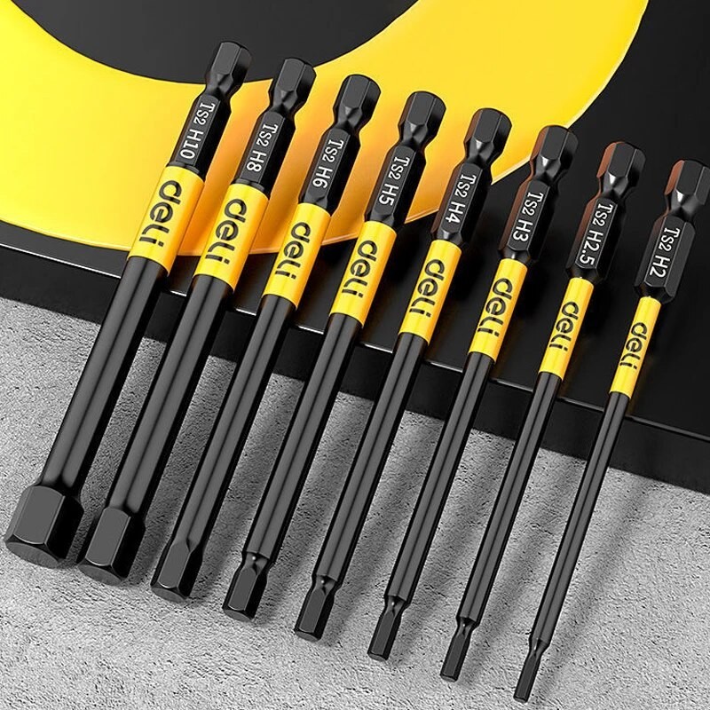 Deli Hex Shank Head Allen Wrench Screwdriver Socket Bit Metric Magnetic ...