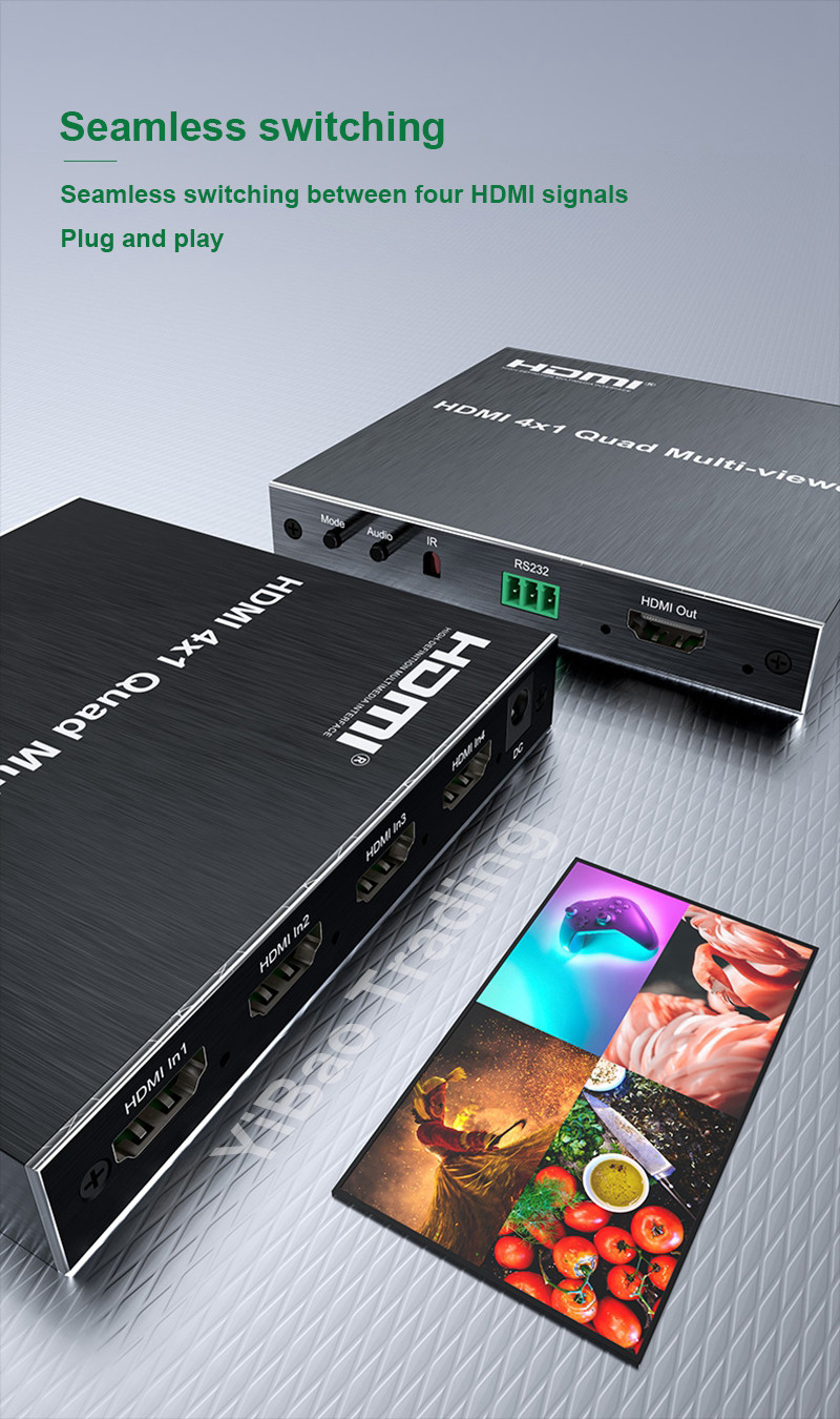 4K 4x1 HDMI Quad Multi-viewer Dual Display 2 3 4 Screen Segmentation ...