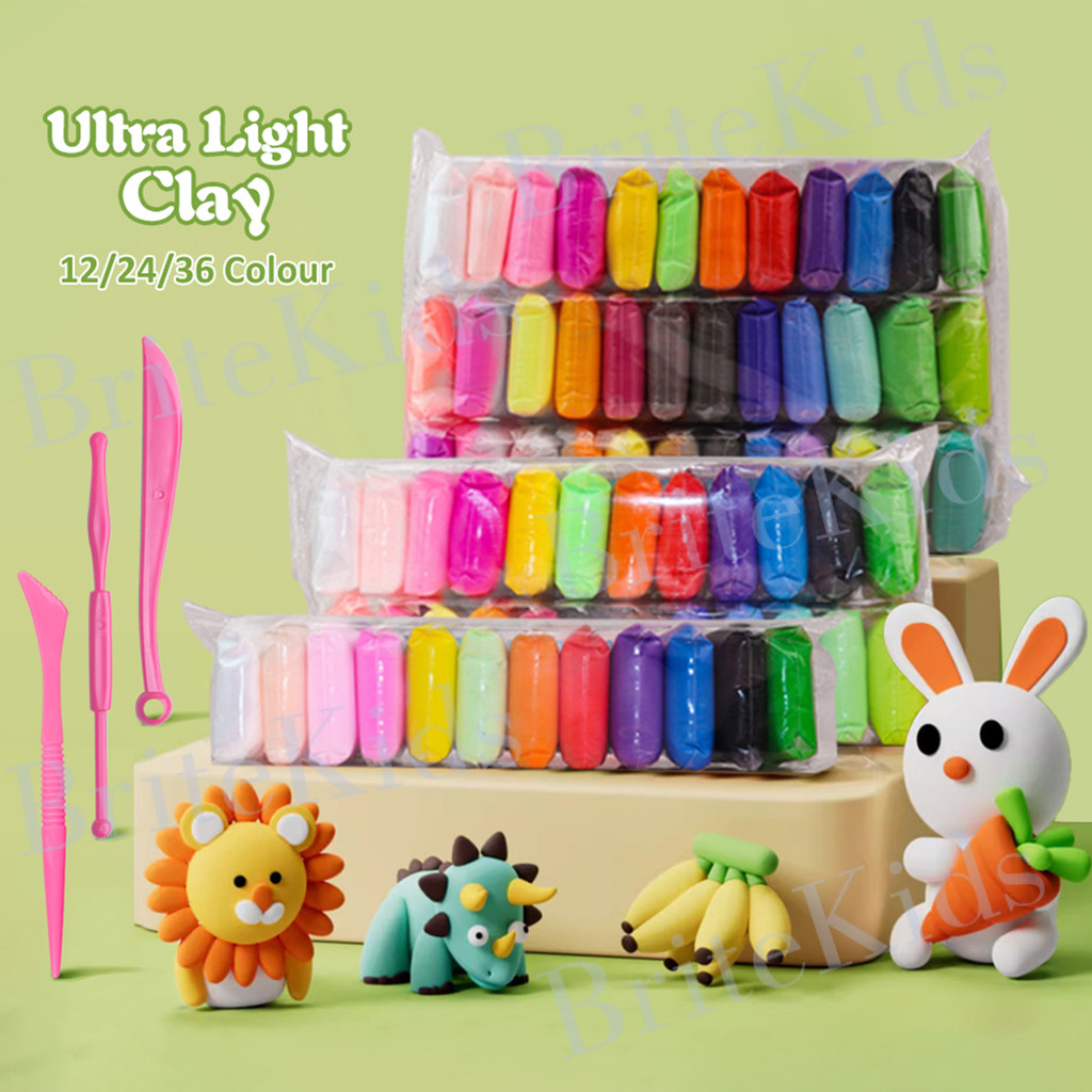 12/24/36 Colors Super Light Clay Set DIY With Tools For Kids DIY Modeling Clay Air Dry Clay Set ...