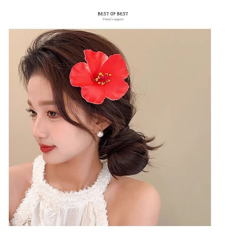 Hawaiian Colorful Flower Hair Clip For Women Girls Romantic Bohemian ...