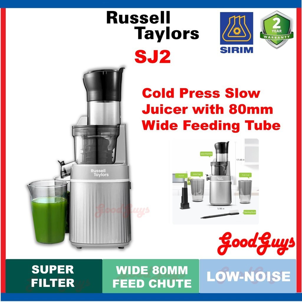 Russell Taylors SJ2 Masticating Cold Press Slow Juicer with 80mm Wide ...