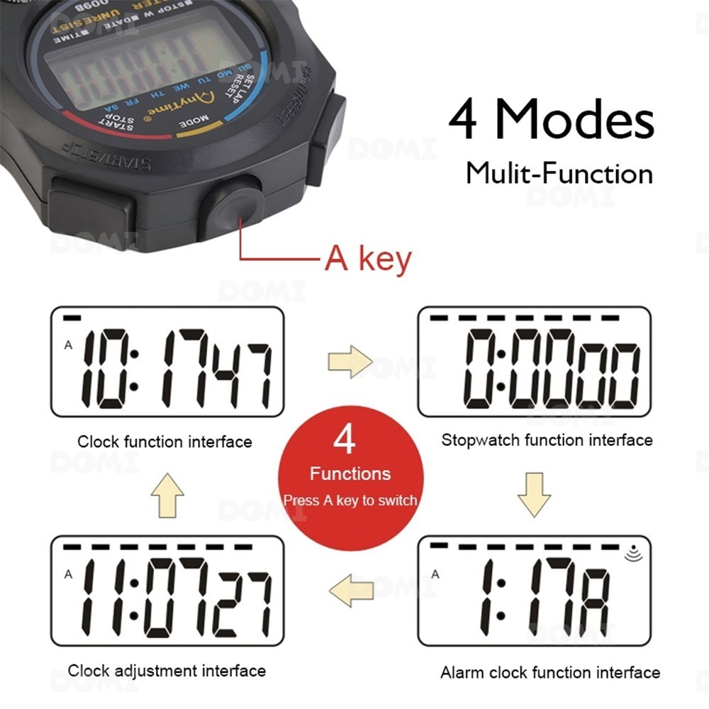DOMI Waterproof Sport Stopwatch Digital Stopwatch Compass Chronograph ...