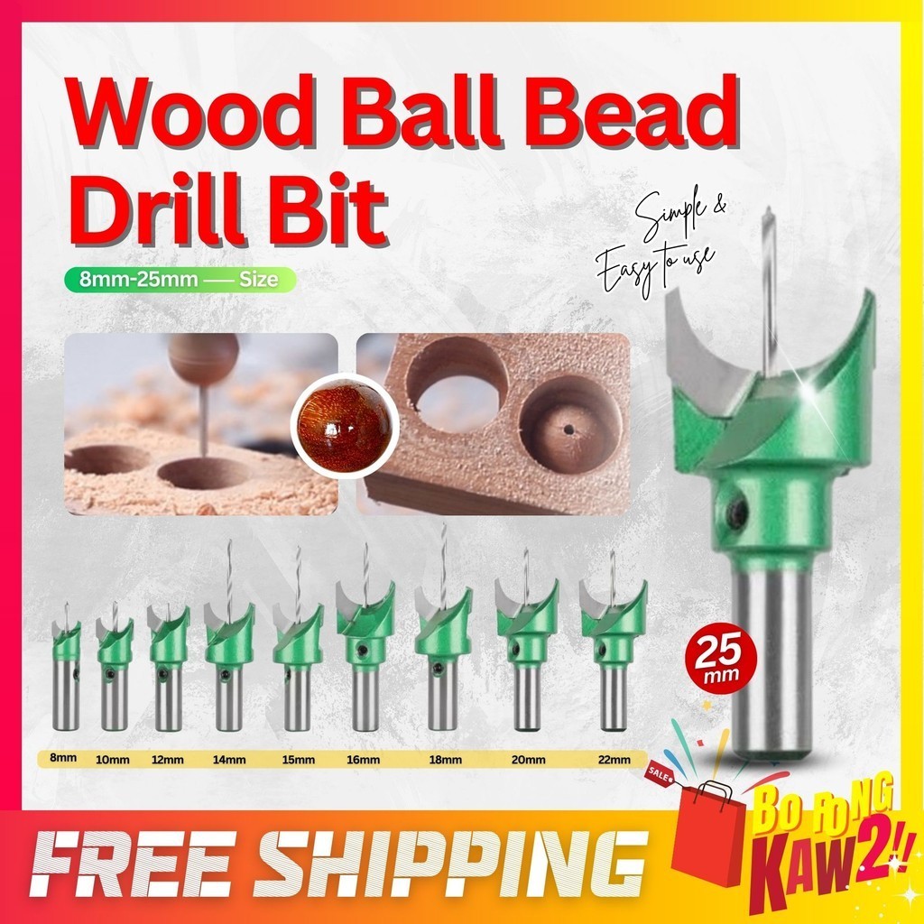 8mm - 25mm Wood Ball Beads Drill Bit Woodworking Tools Milling Machine ...
