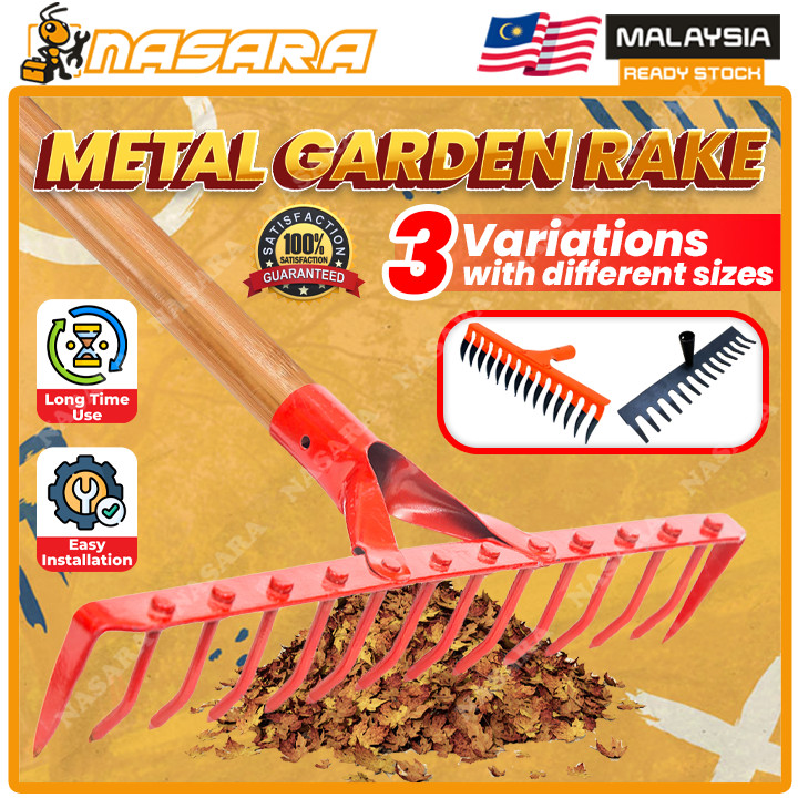 Nasara 6T 8T 10T 12T 14T Metal Grass Rake Crawler Garden Rake Head ...