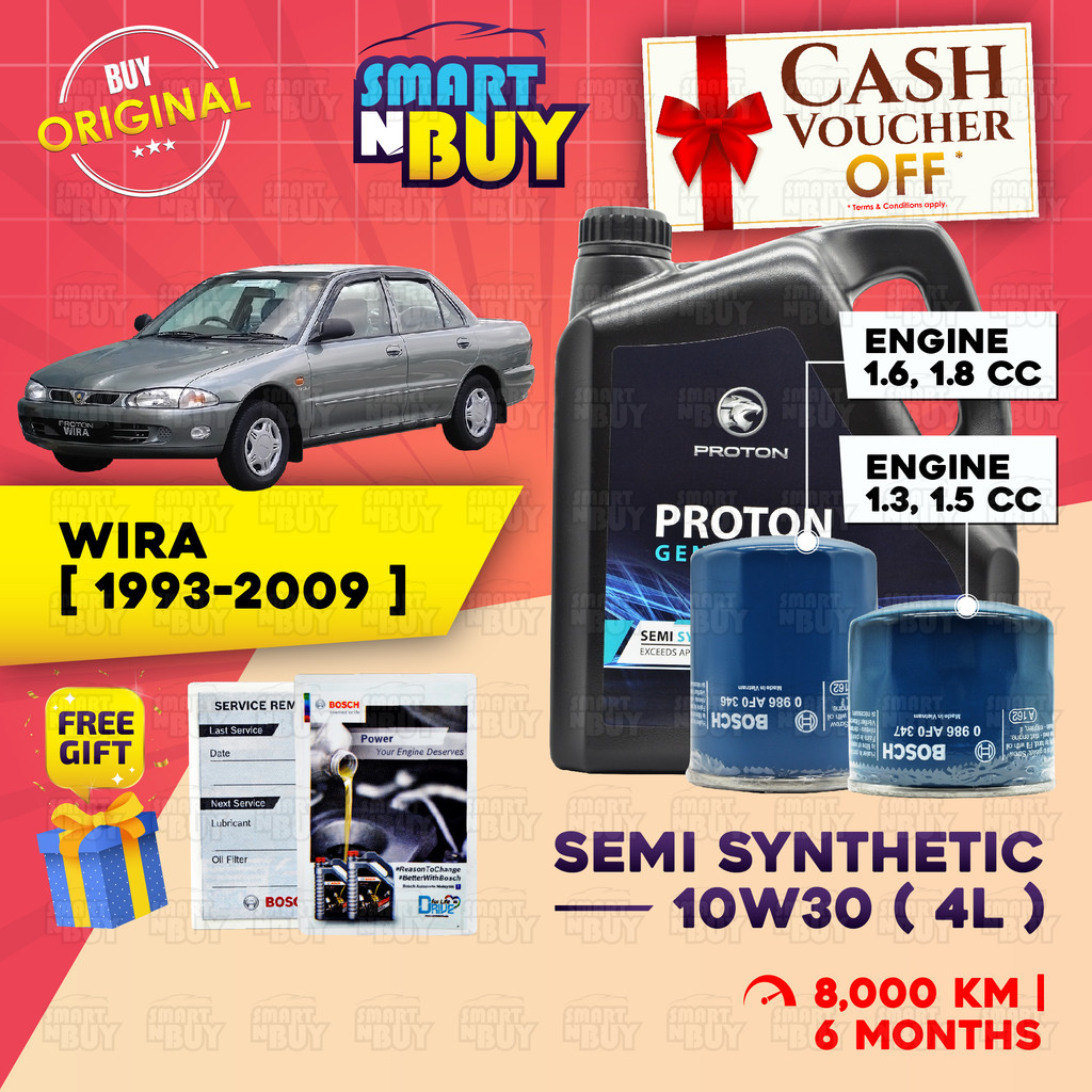 Proton Engine Oil 10W30 Semi Synthetic Original Minyak Hitam Wira Sedan ...