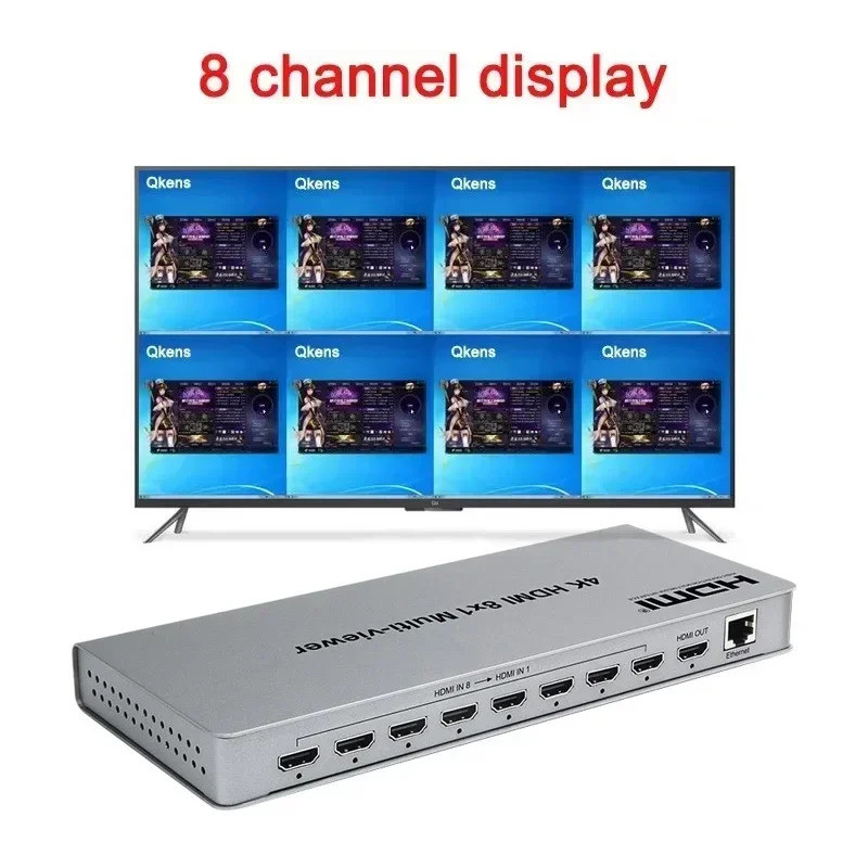 4K 8x1 HDMI Multi-viewer Seamless Switch 2 4 6 8 Channel Video ...