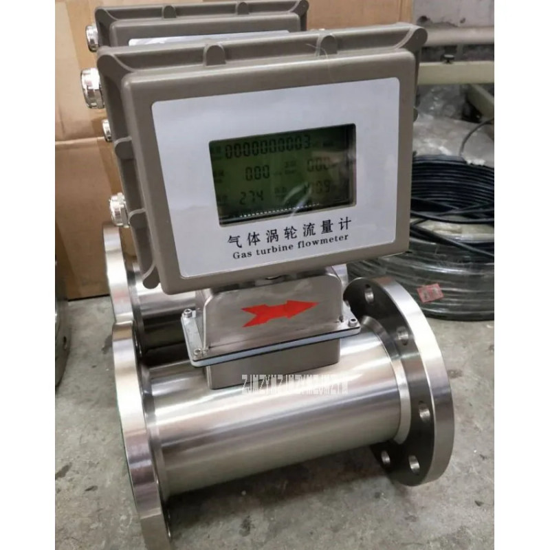 DN50 Air Flow Meter Gas Turbine Flowmeter Natural Gas Industrial Intelligent Turbine Flow Meter ...
