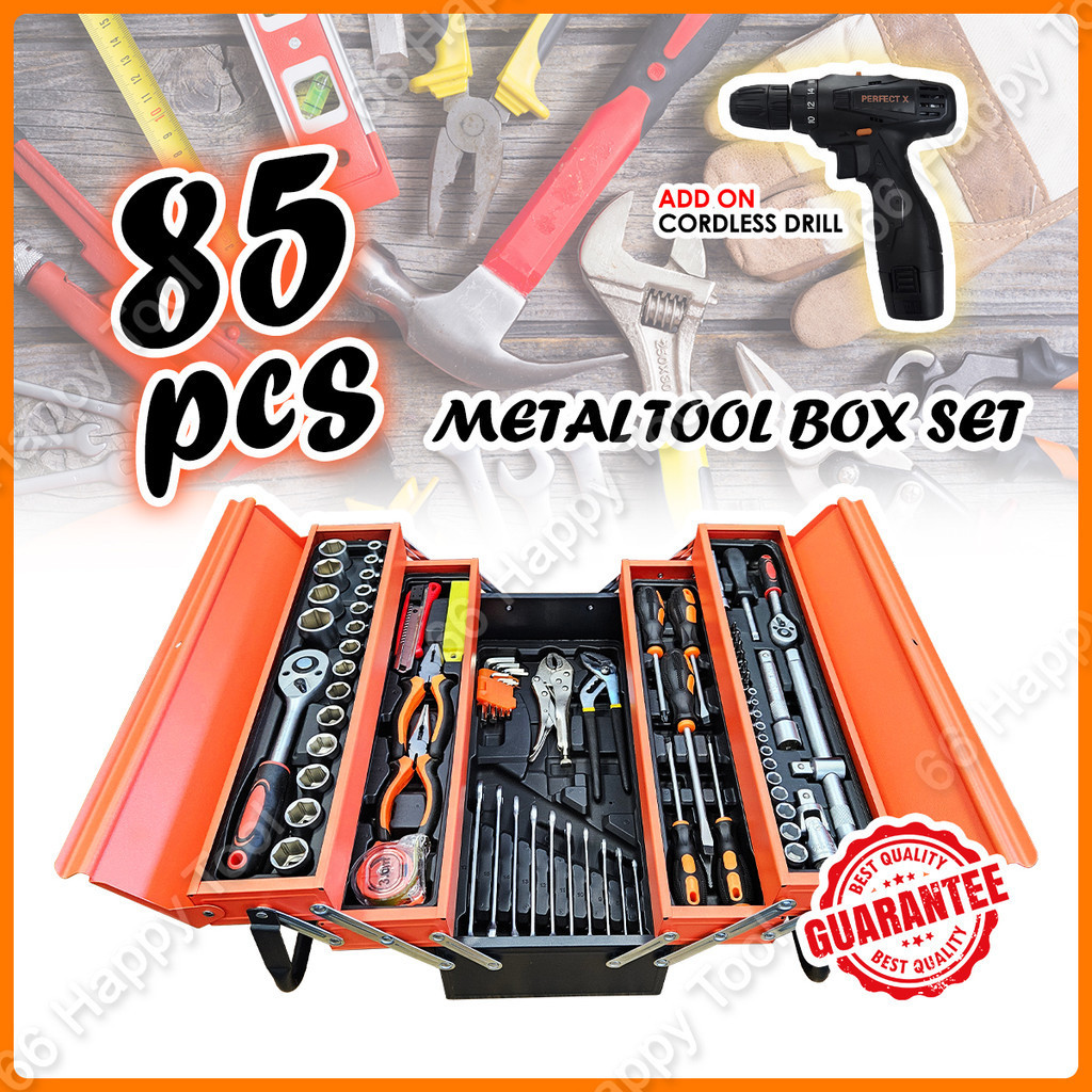 85pcs Socket & Spanner Set Ready Stock with 3 Layers Cantilever Metal ...