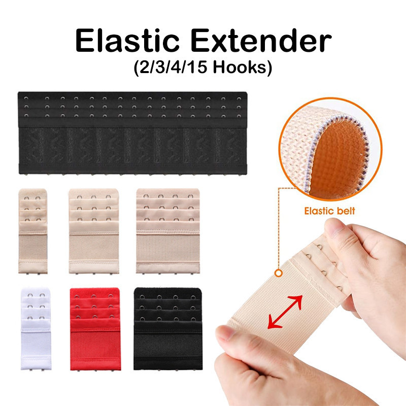 Elastic Bra Extender 2/3/4/15 Hooks 3 Rows Extension Bras Back Girdle ...