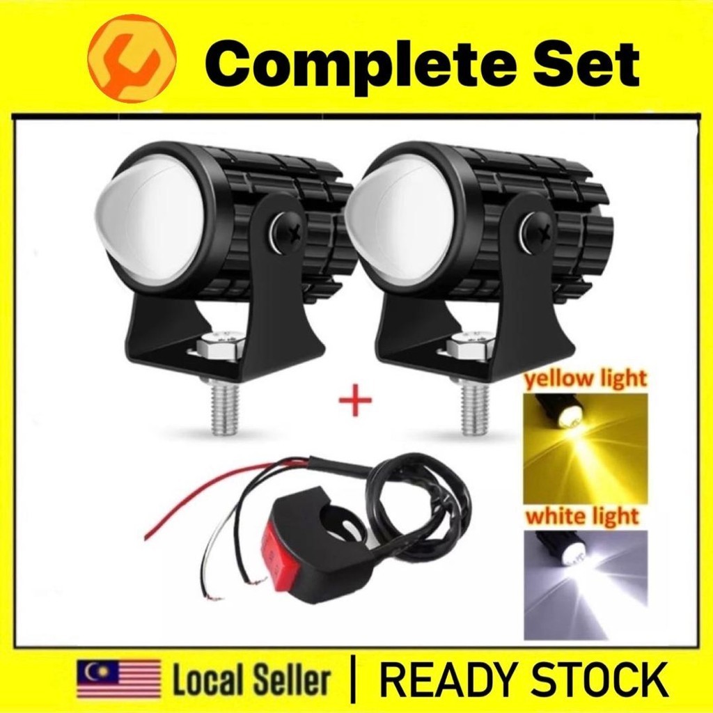 2 Pcs Motorcycle LED Spotlights Car Spotlight Sport Light Mini Driving ...