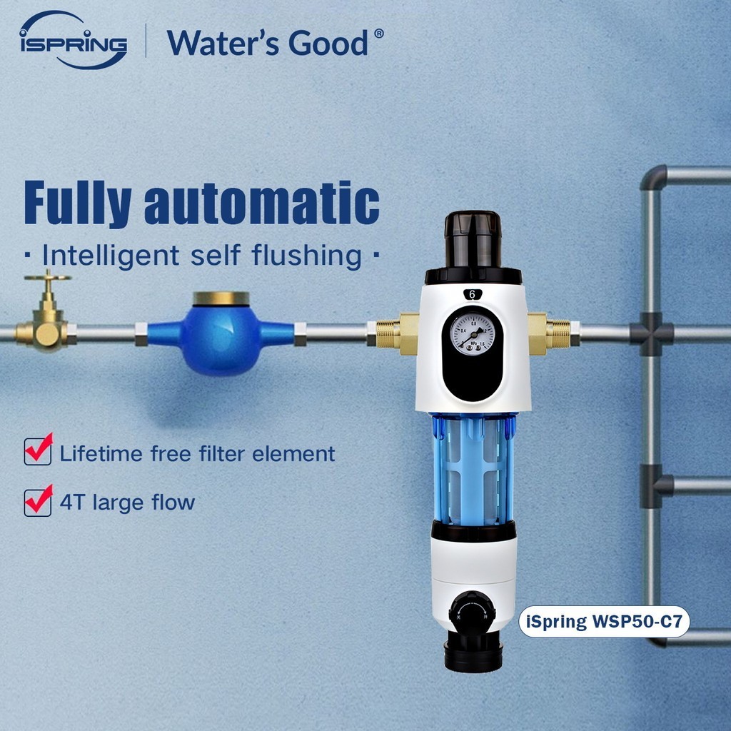 iSpring WSP50-C7 Reusable Spin Down Sediment Water Filter 40 Micron ...