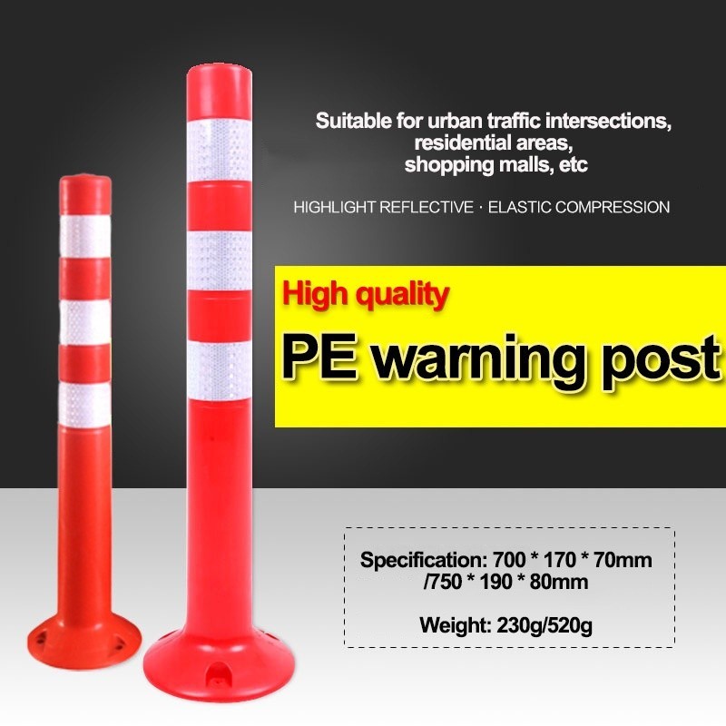 PU/PE Flexible Safety Warning Post Plastic Traffic Elastic Pole 75CM ...