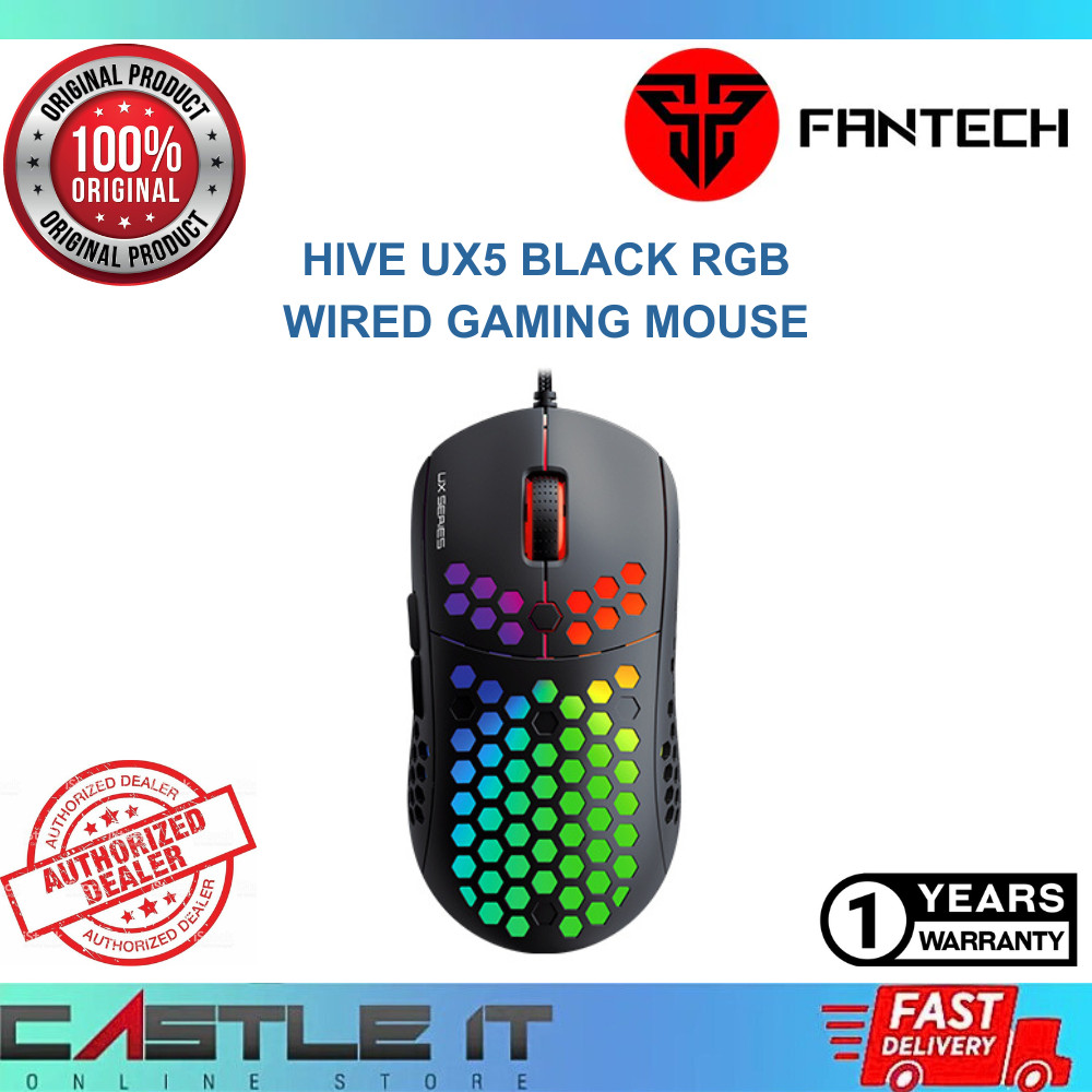 Fantech HIVE UX2 BLACK RGB Wired Gaming Mouse PixArt 3360 12000DPI ...