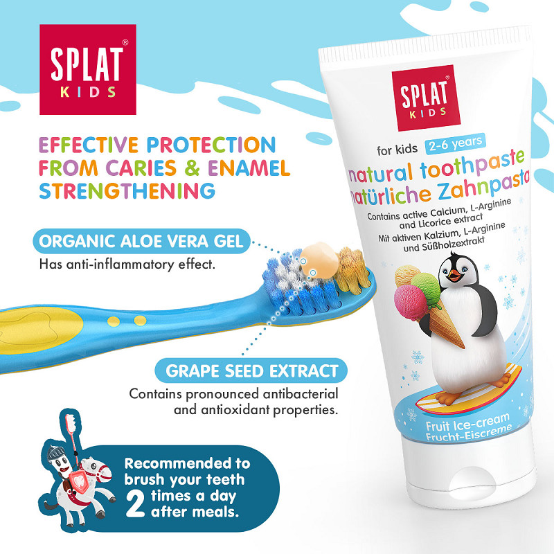 SPLAT Kids Series Toothpaste Ages 2-6 - Fruit Ice-Cream /Wild ...